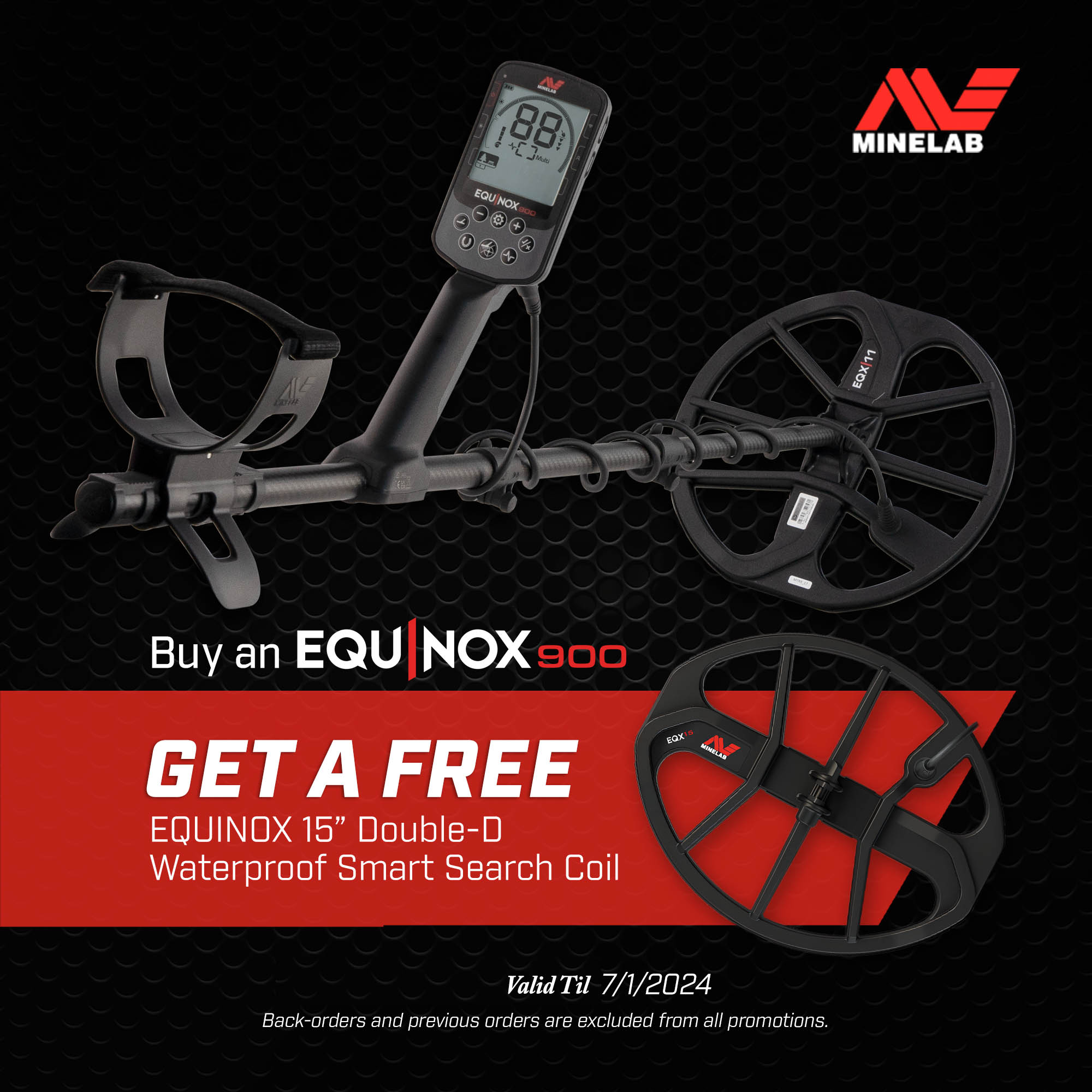 Minelab EQUINOX 900 with 3 Coils | Myers Metal Detectors